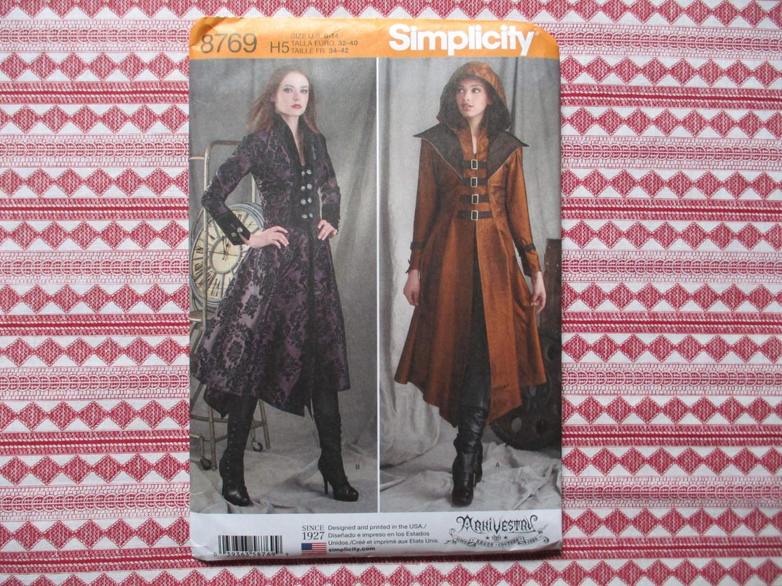 2010s Sewing Pattern Simplicity 8769 Adult Halloween Costume Coat Time ...