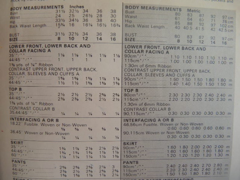 Vintage 1980s Butterick Sewing Pattern 3423 Misses Top Skirt - Etsy