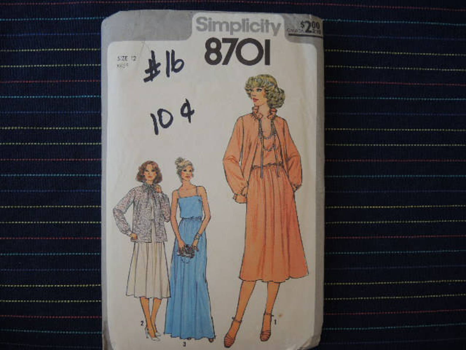 Vintage 1970s Simplicity Sewing Pattern 8701 Misses Dress in | Etsy