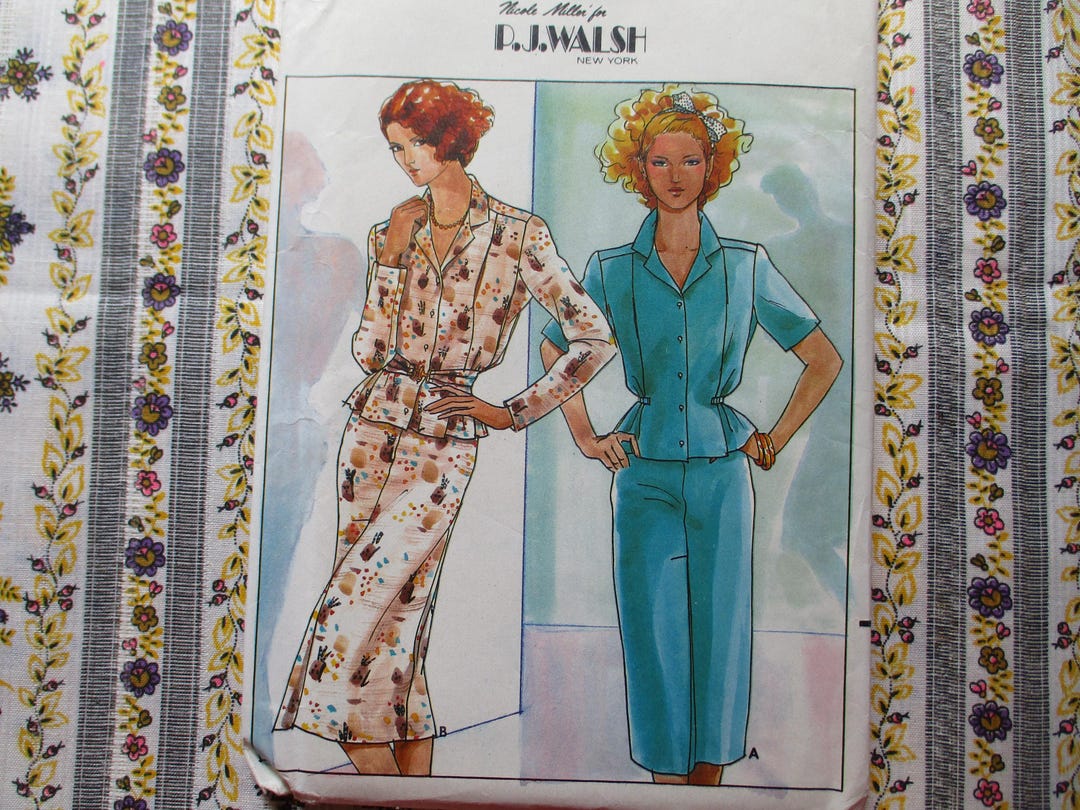 Vintage 1980s Butterick Designer Sewing Pattern 6685 Misses Two Piece ...
