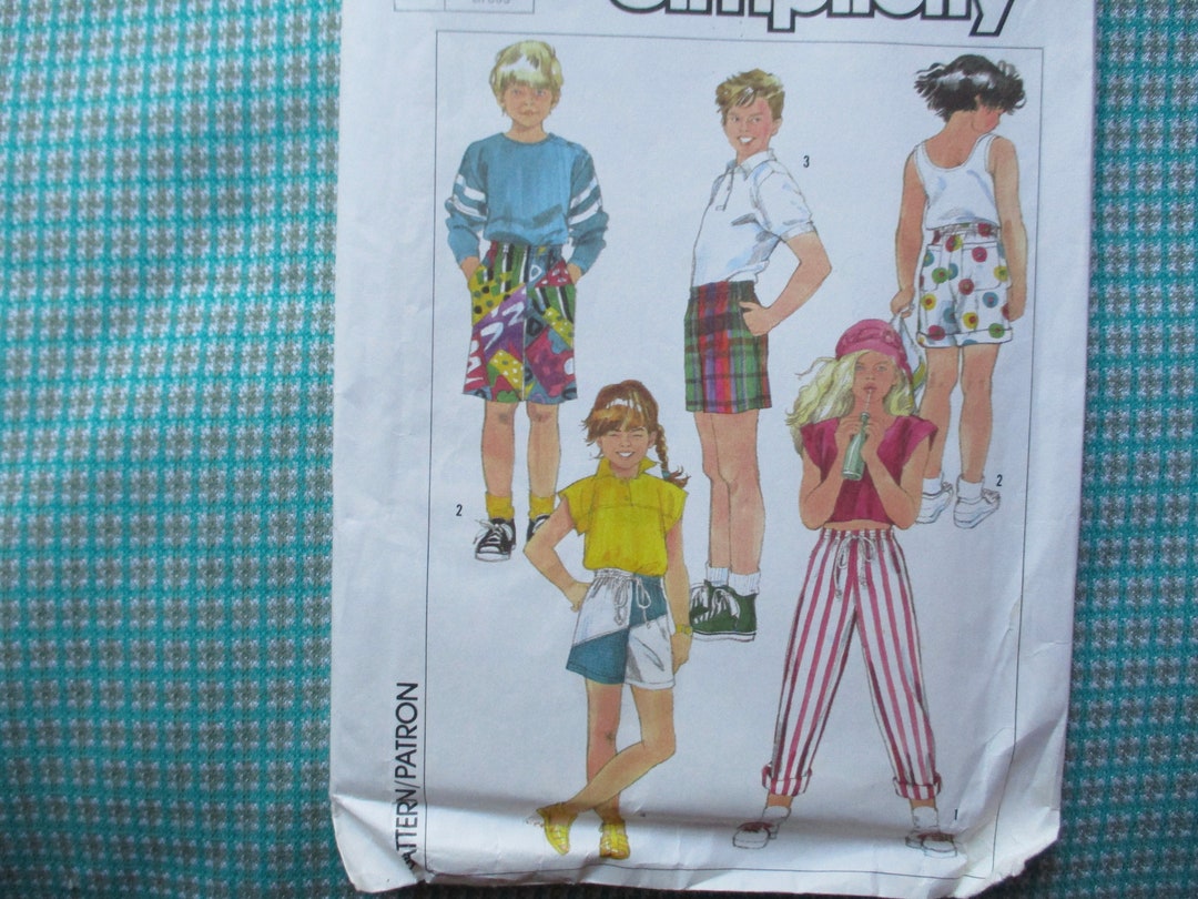 Vintage 1980s Simplicity Sewing Pattern 7531 Kids Easy to Sew Jams in ...