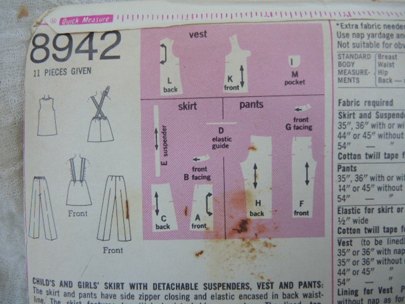 Vintage 1970s Simplicity Sewing Pattern 8942 Girls Skirt - Etsy