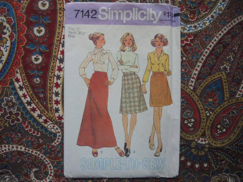 Vintage 1970s simplicity sewing pattern 7142 misses skirt in | Etsy