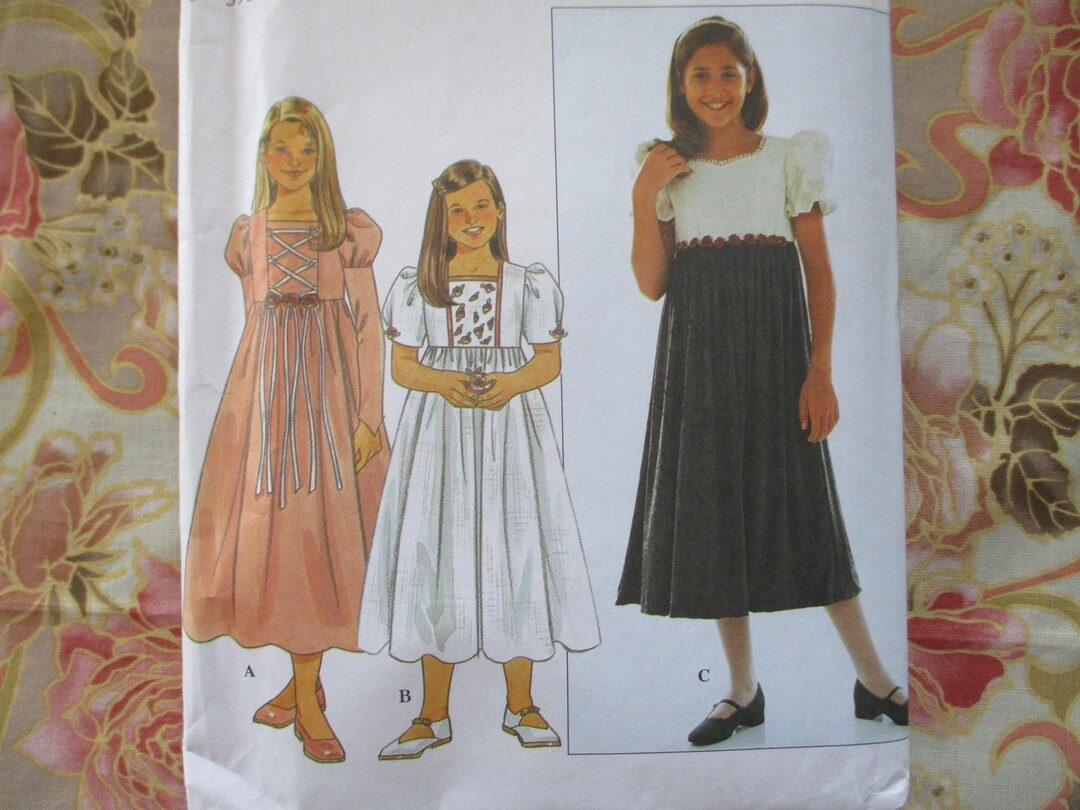 Vintage 1990s Sewing Pattern Simplicity 8492 Girls Dress Size 12-14 ...