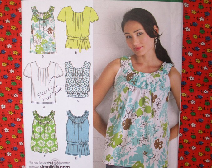 2000s Simplicity Sewing Pattern 2892 Set of Tops With Neck Variations ...