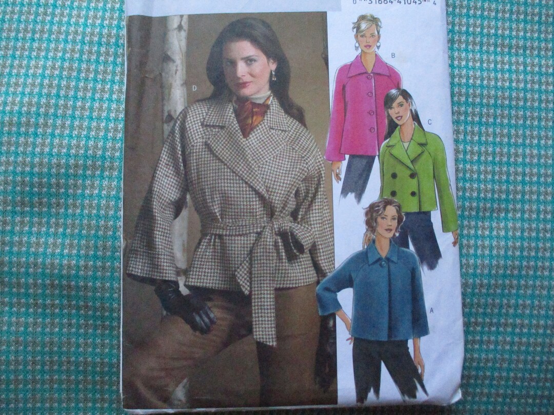 2000s Sewing Pattern Butterick 4865 Misses Jacket and Belt UNCUT Size L ...