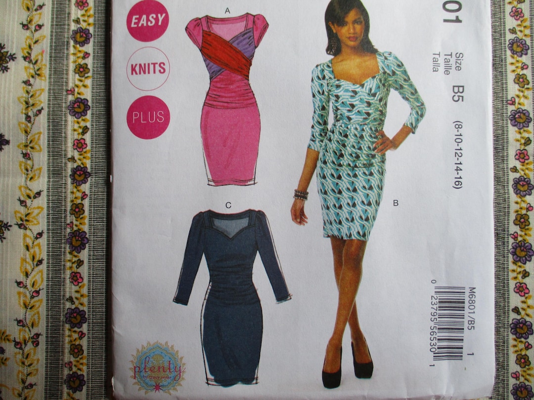 2010s Mccalls Sewing Pattern 6801 Misses Dresses Size 8-10-12-14-16 ...