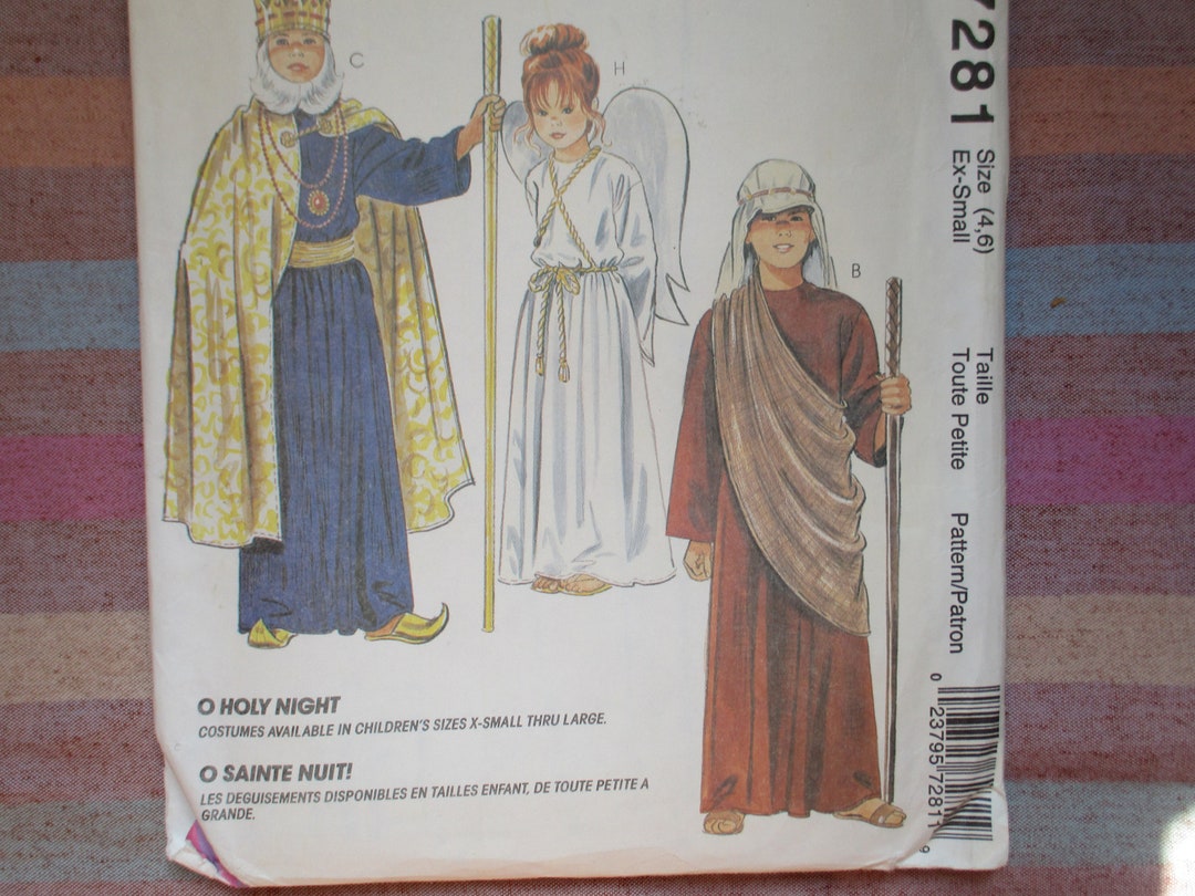 Vintage 1990s Mccalls Sewing Pattern 7281 Childrens Biblical Costumes ...