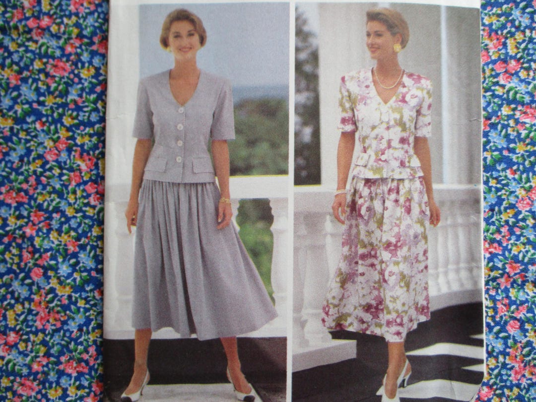 Vintage 1990s Butterick Sewing Pattern 6190 Misses Designer Top and ...