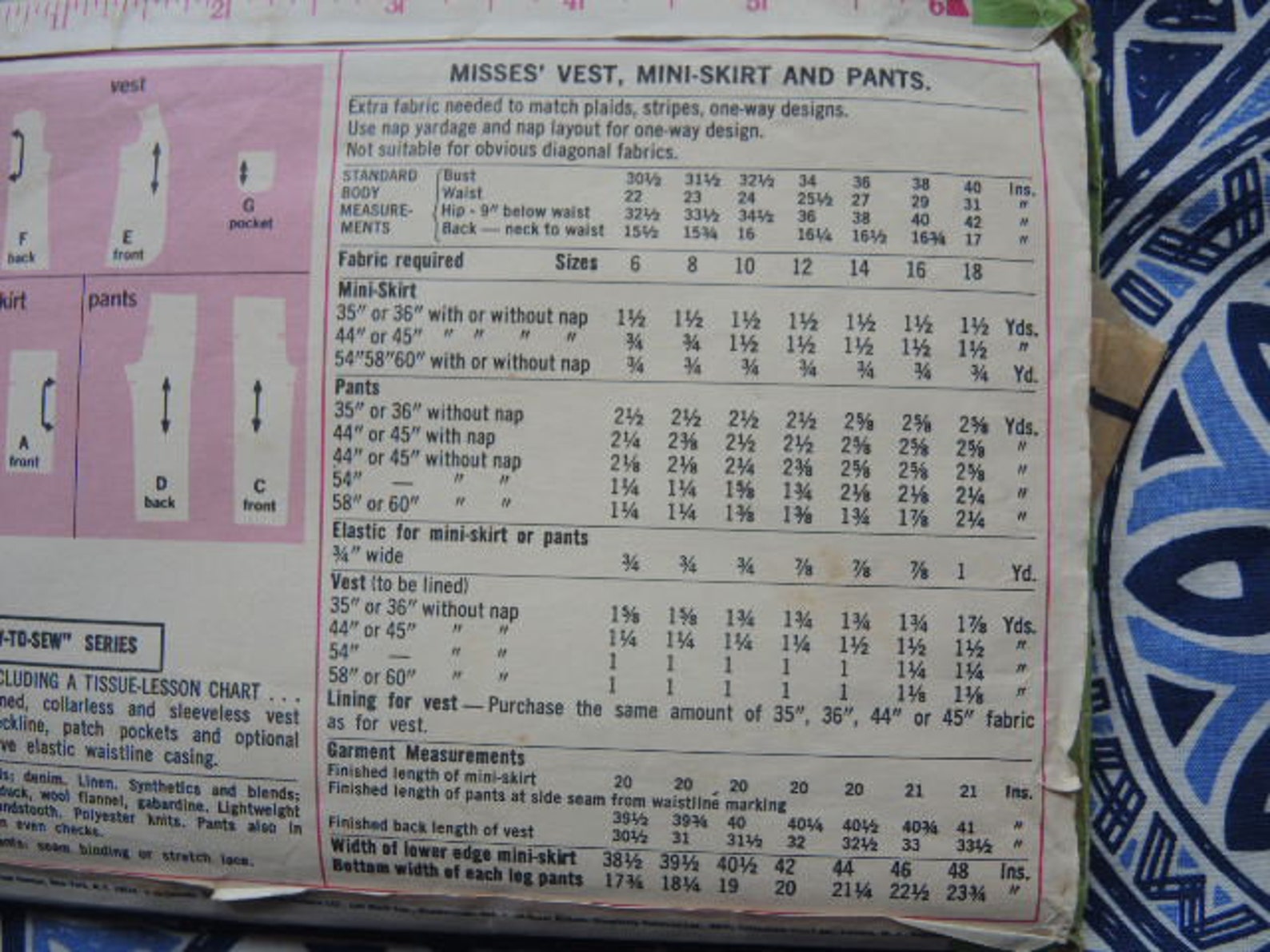 Vintage 1970s Simplicity Sewing Pattern 8917 Misses Vest Mini - Etsy