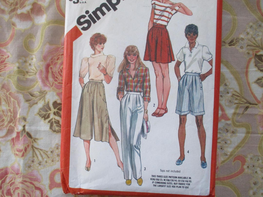 Vintage 1980s Simplicity Sewing Pattern 5992 Misses Pants in Two ...