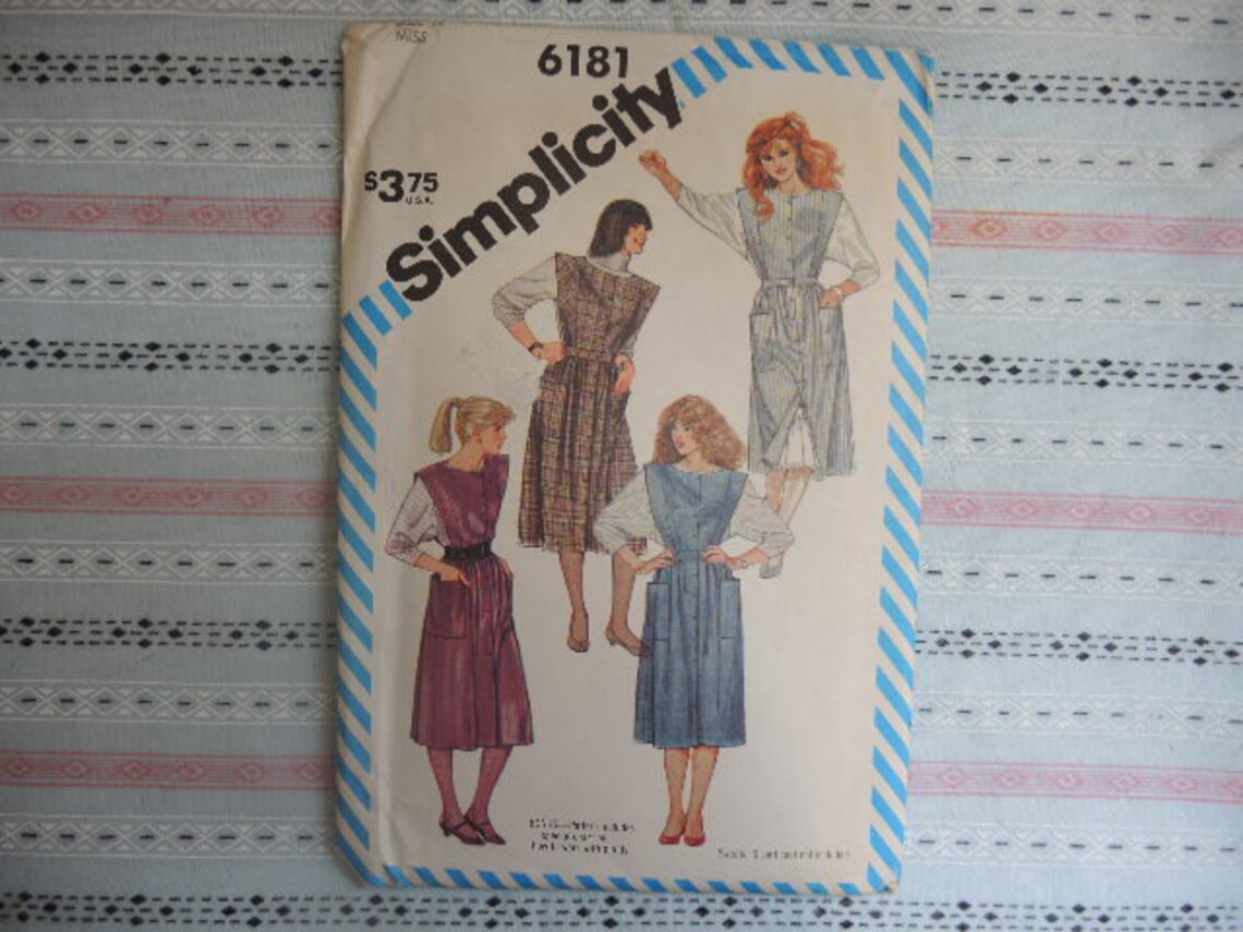 Vintage 1980s Simplicity Sewing Pattern 6181 Misses Button - Etsy