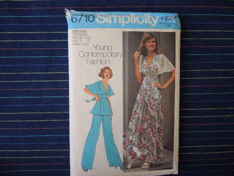 Vintage 1970s Simplicity Sewing Pattern 6710 Junior Petite - Etsy