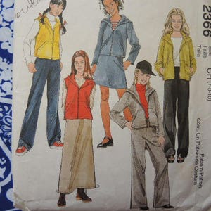 1990s Mccalls Sewing Pattern 2366 Girls Hooded Jacket or Vest and Pull ...