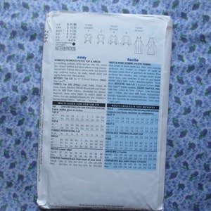 Vintage 1990s Butterick Sewing Pattern 5432 Misses Top and Dress Size ...