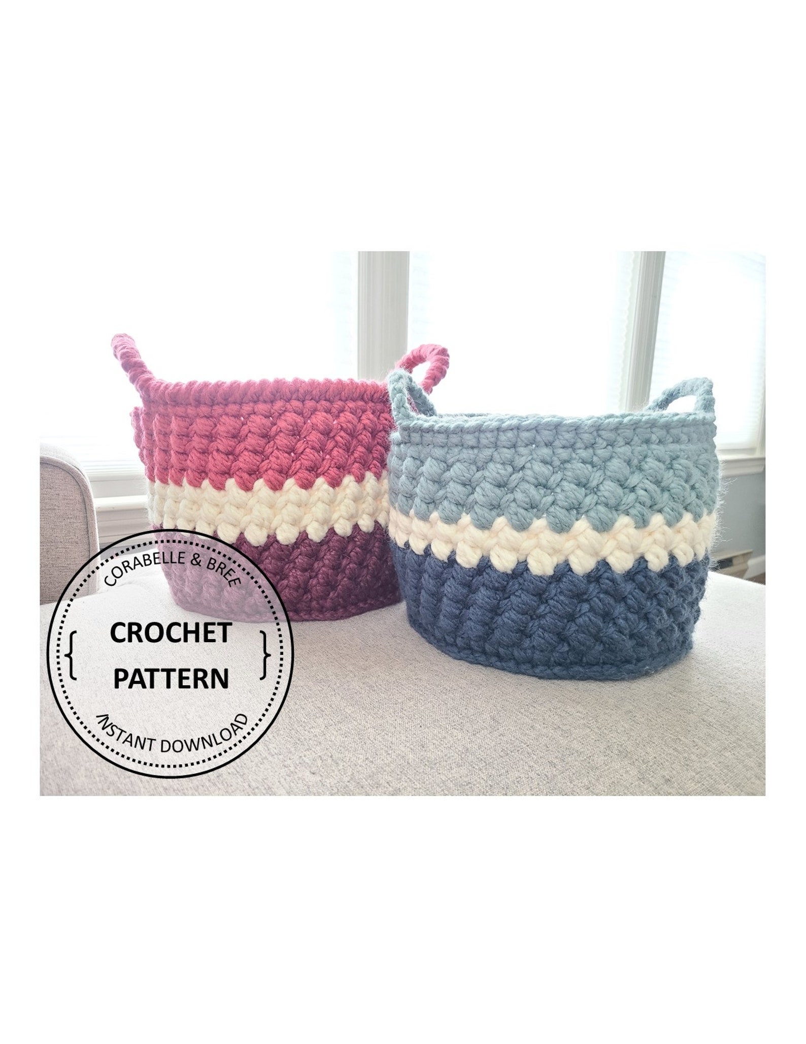 INSTANT DOWNLOAD Crochet Pattern Chunky Crochet Basket - Etsy