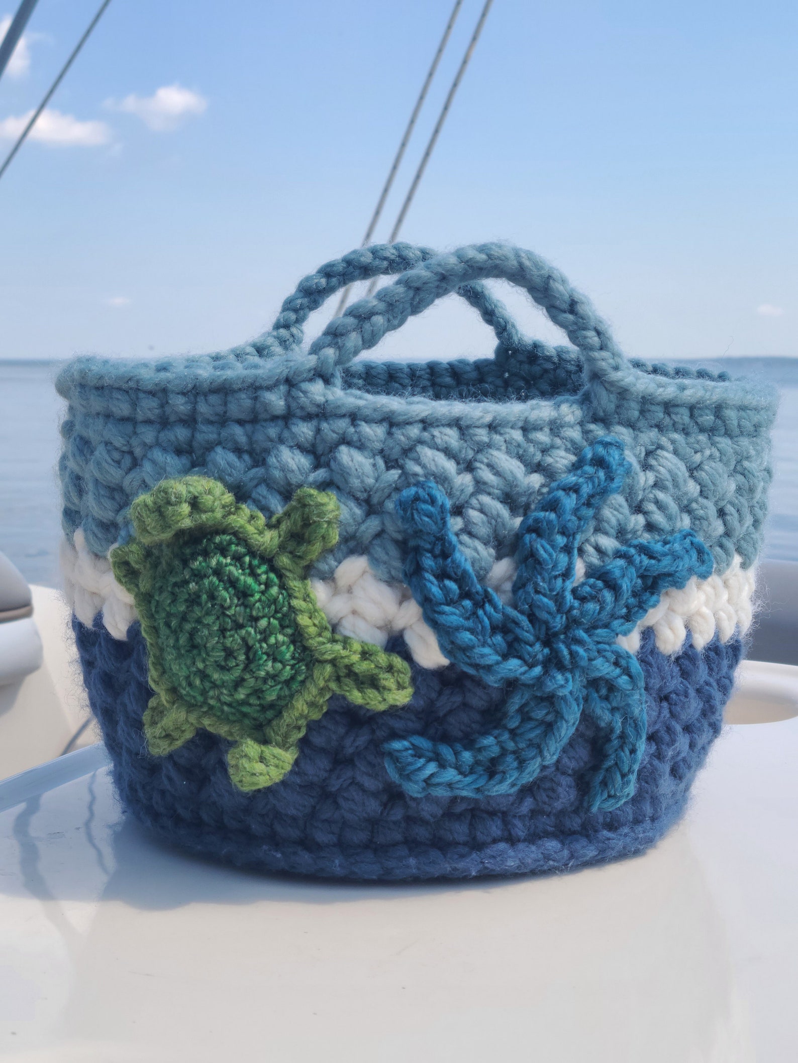INSTANT DOWNLOAD Crochet Pattern ~ Sea Turtle Basket Pattern ~ Includes ...