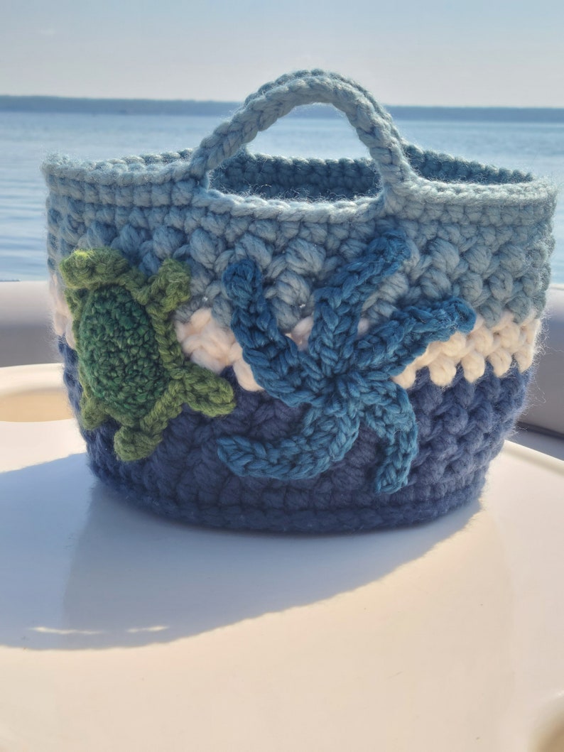 INSTANT DOWNLOAD Crochet Pattern ~ Sea Turtle Basket Pattern ~ Includes ...