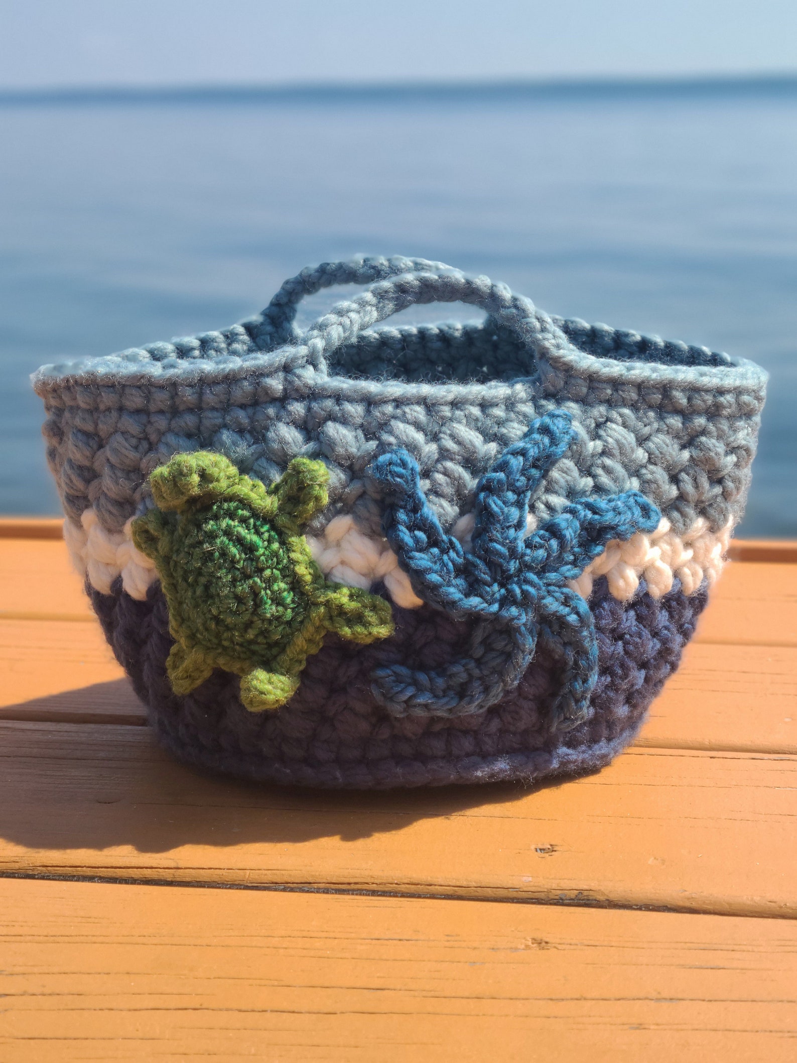 INSTANT DOWNLOAD Crochet Pattern ~ Sea Turtle Basket Pattern ~ Includes ...