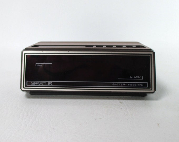 SPARTUS Electric Digital Alarm Clock Vintage Electronics Red LED ...