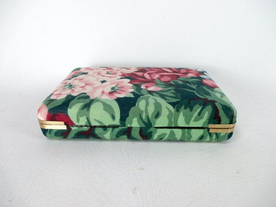Vintage Travel Valet Floral Fabric Jewelry Case Snap … - Gem
