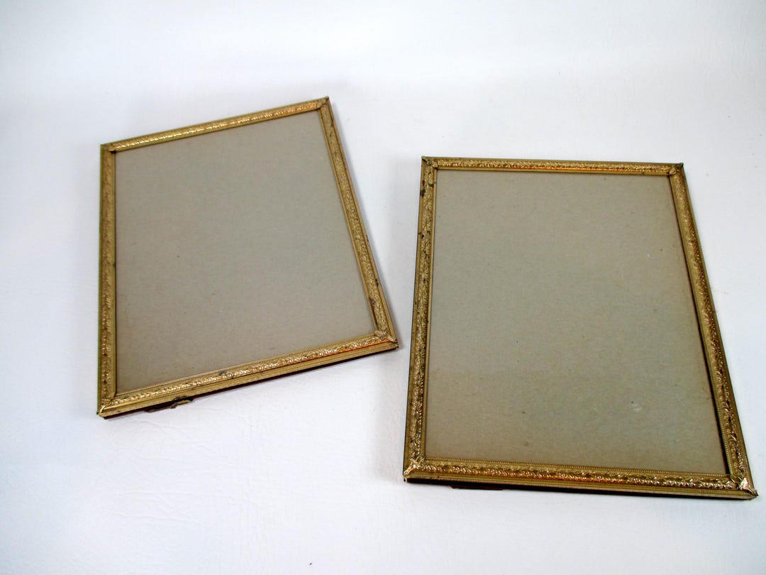 Pair Matching Antique Gold Metal Picture Frames for 8x10 Image Vintage ...