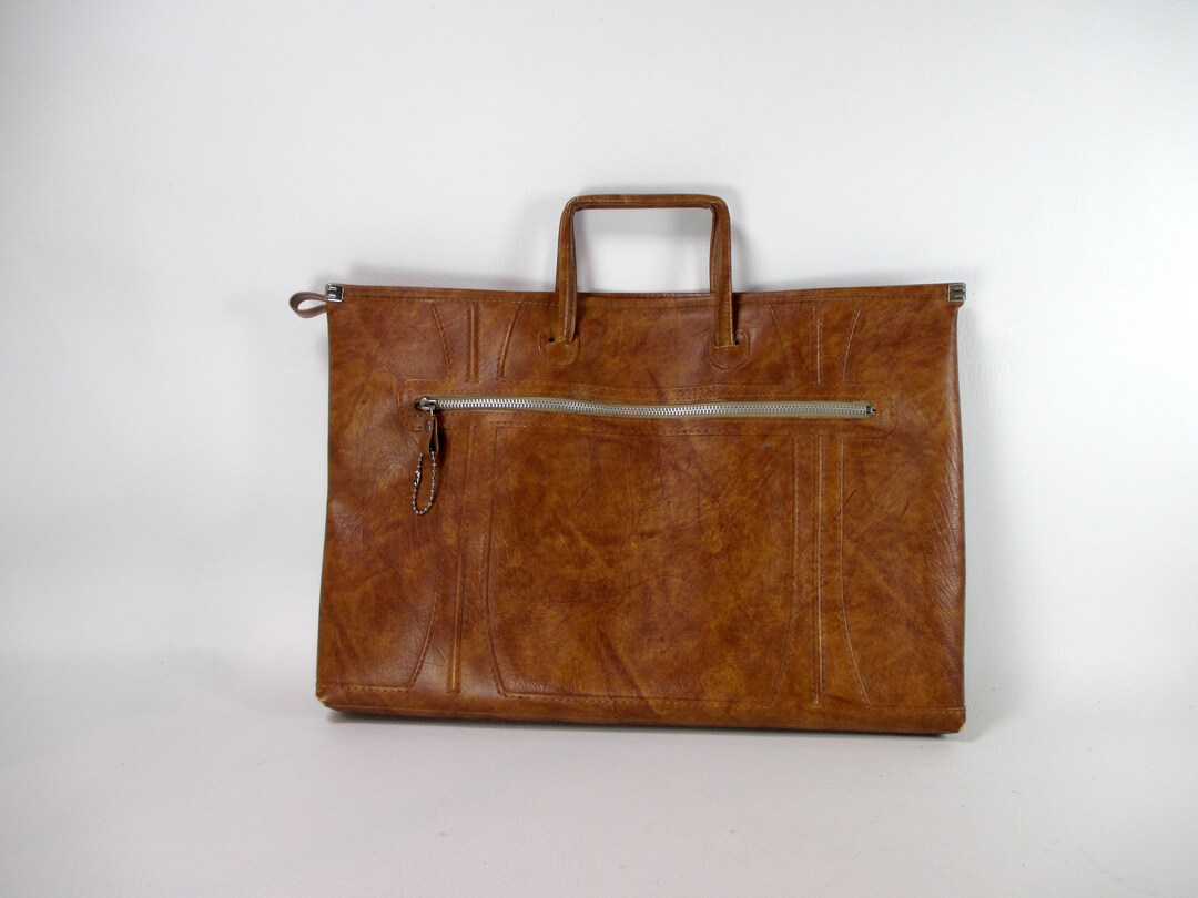 American Luggage Works Briefcase Retro Attaché Marbled Brown Vinyl Top ...