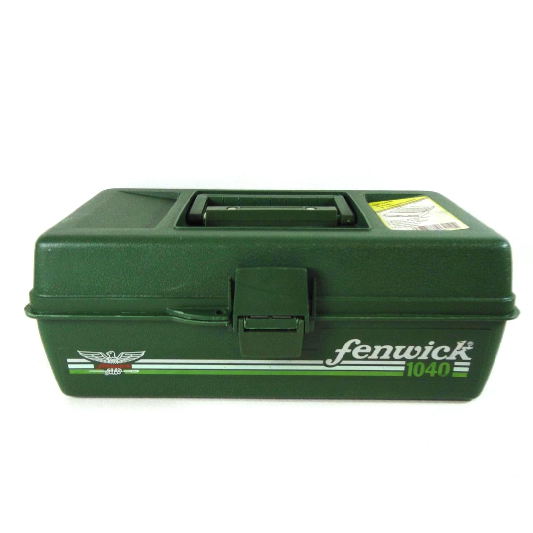 Vintage Fenwick 1040 Tackle Box: Green Plastic Utility Tool Chest, Arts ...
