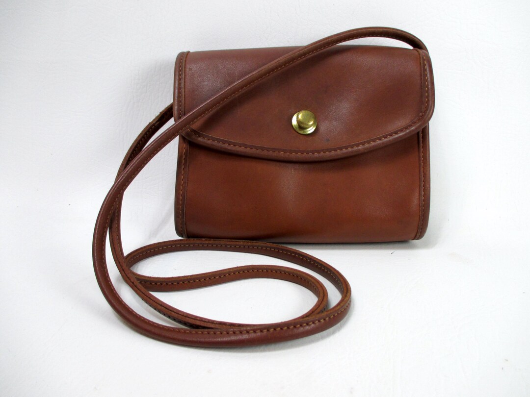 Coach Chrystie British Tan Leather Crossbody Vintage 1990s Fold Over ...