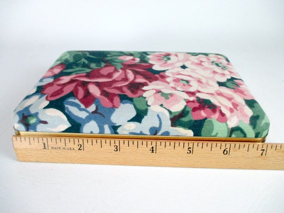 Vintage Travel Valet Floral Fabric Jewelry Case Snap … - Gem