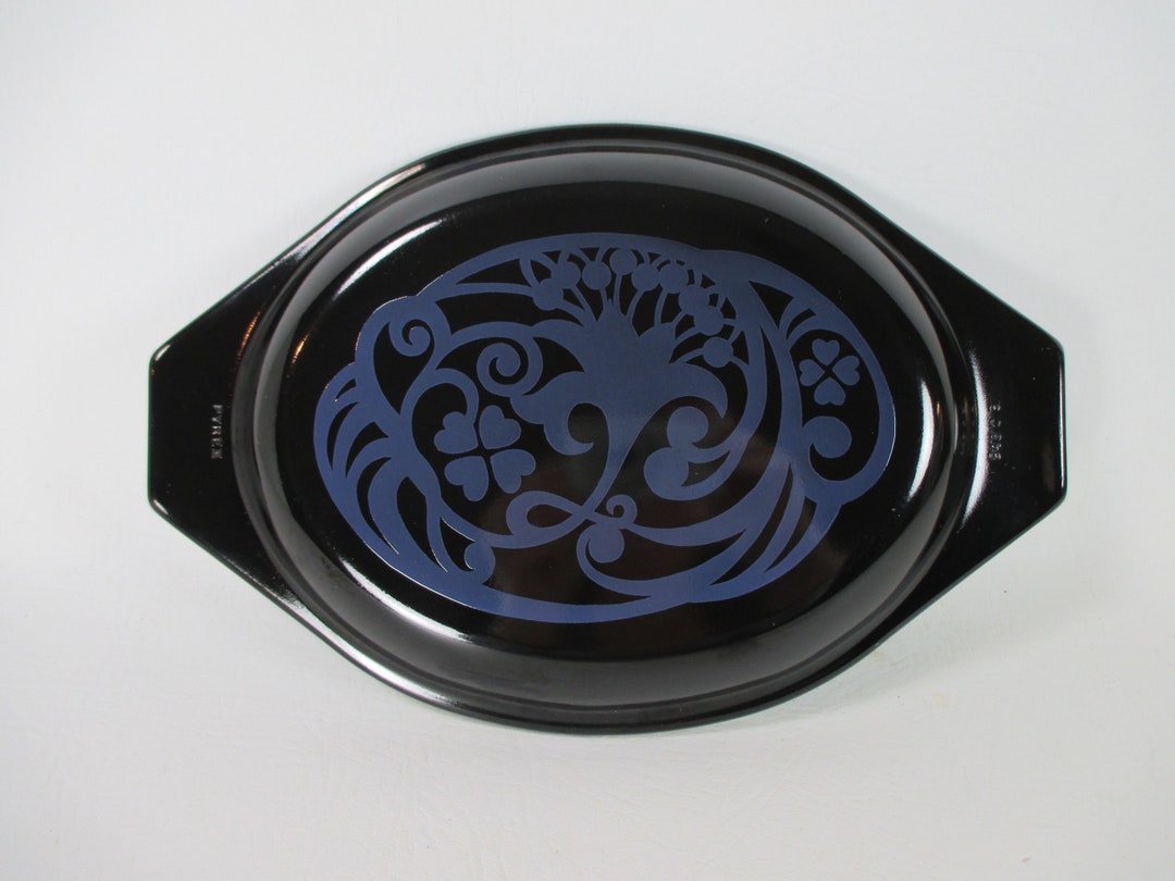 PYREX Midnight Bloom Baking Dish Lid for 1.5 Qt Oval Casserole 043 ...