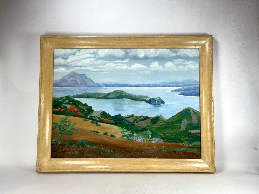 Taal Lake Luzon Island Philippines Original Landscape Oil Painting ...