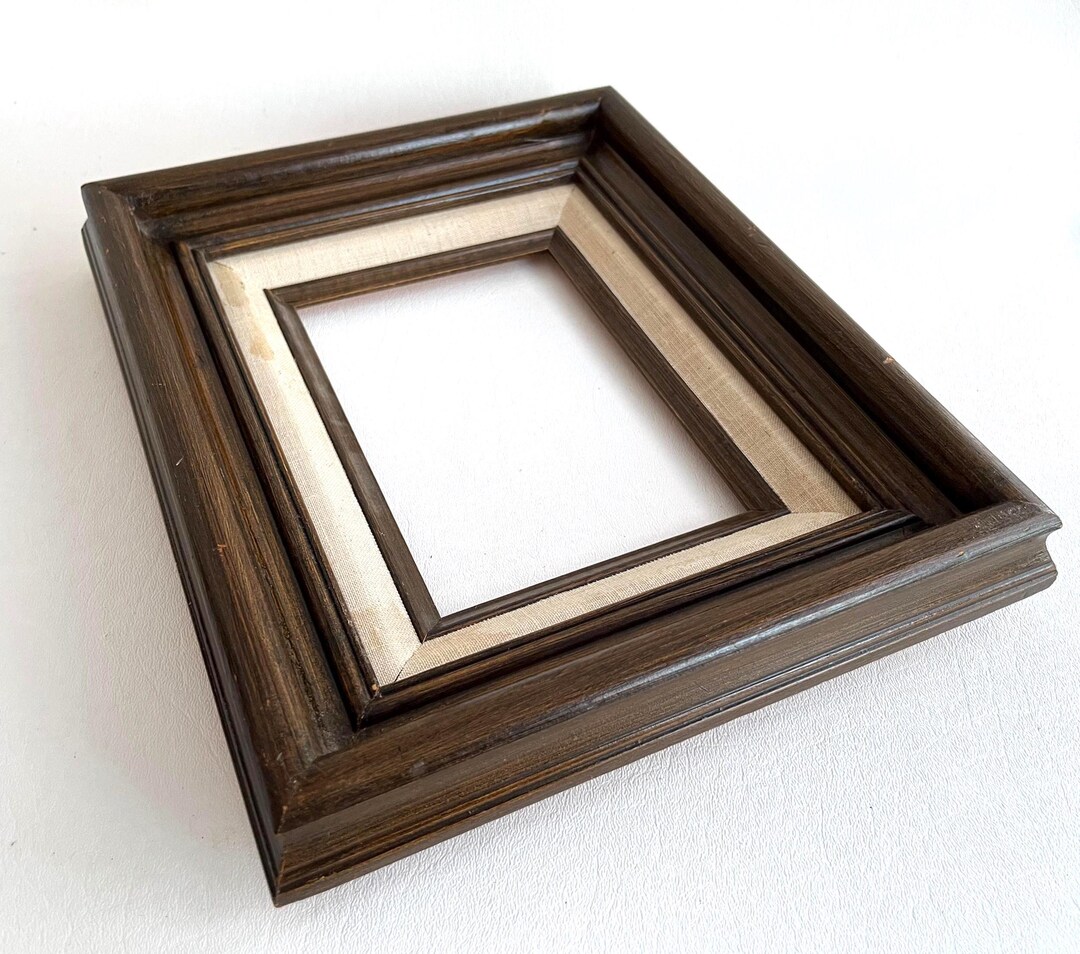 Hand Carved Solid Wood 5x7 Open Frame With Linen Mat, Canvas Painting ...