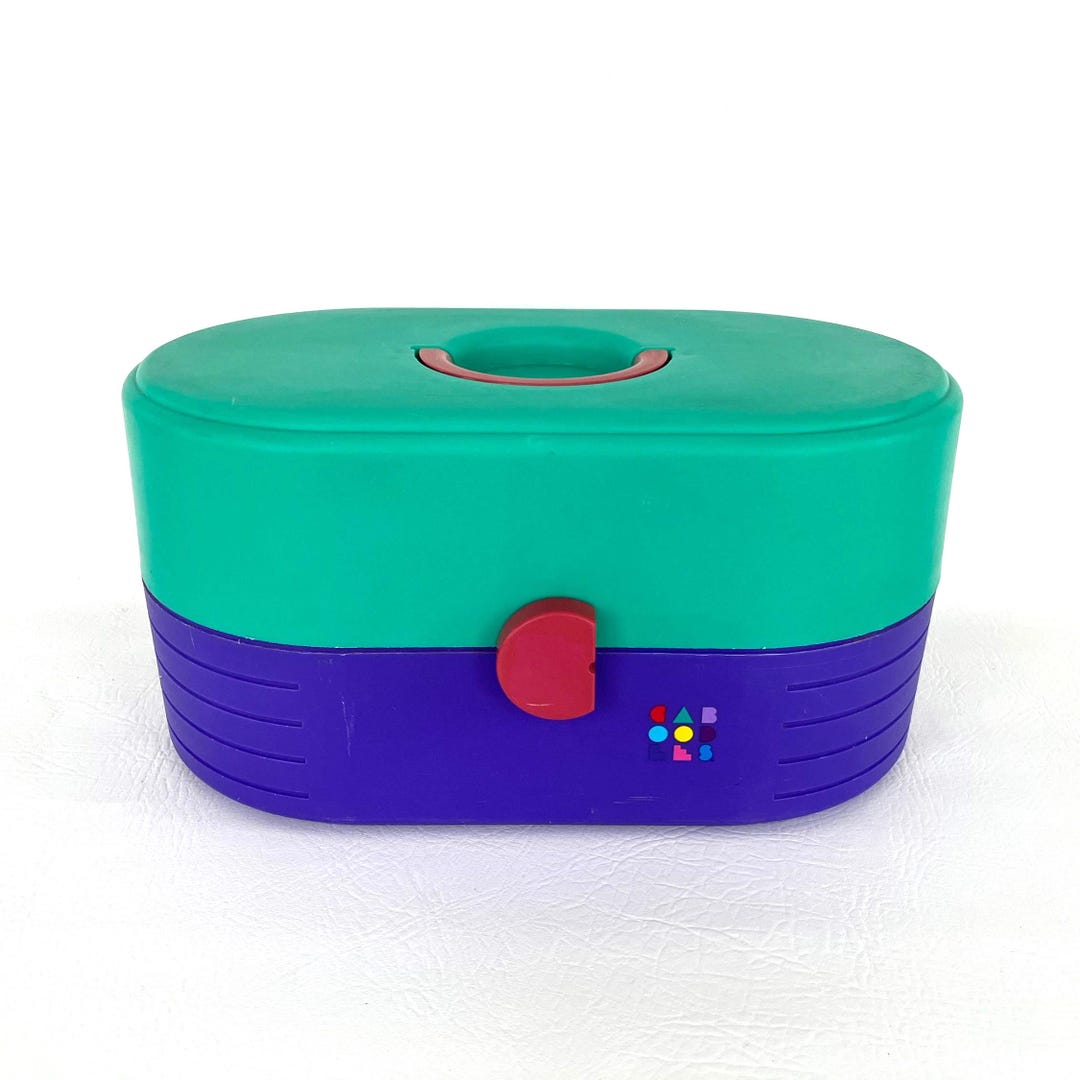 Vintage 1980s CABOODLES Makeup Case, Portable Cosmetic Organizer, Teal ...