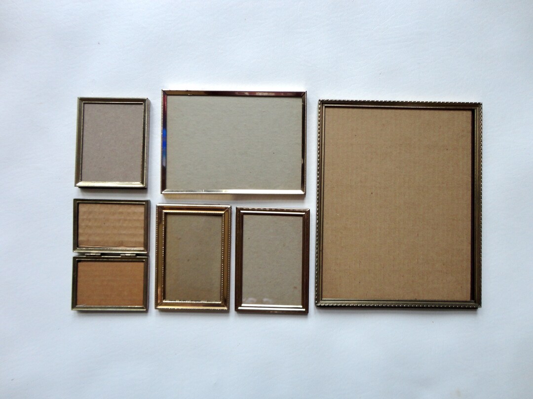 Vintage Gold Metal Gallery Wall Frame Set 6 Pc Mismatched Collage for 7 ...