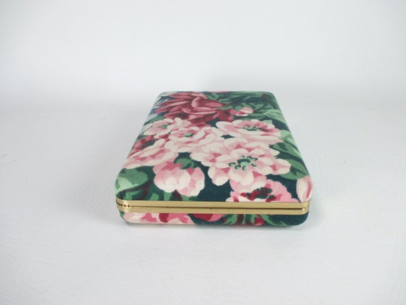 Vintage Travel Valet Floral Fabric Jewelry Case Snap … - Gem