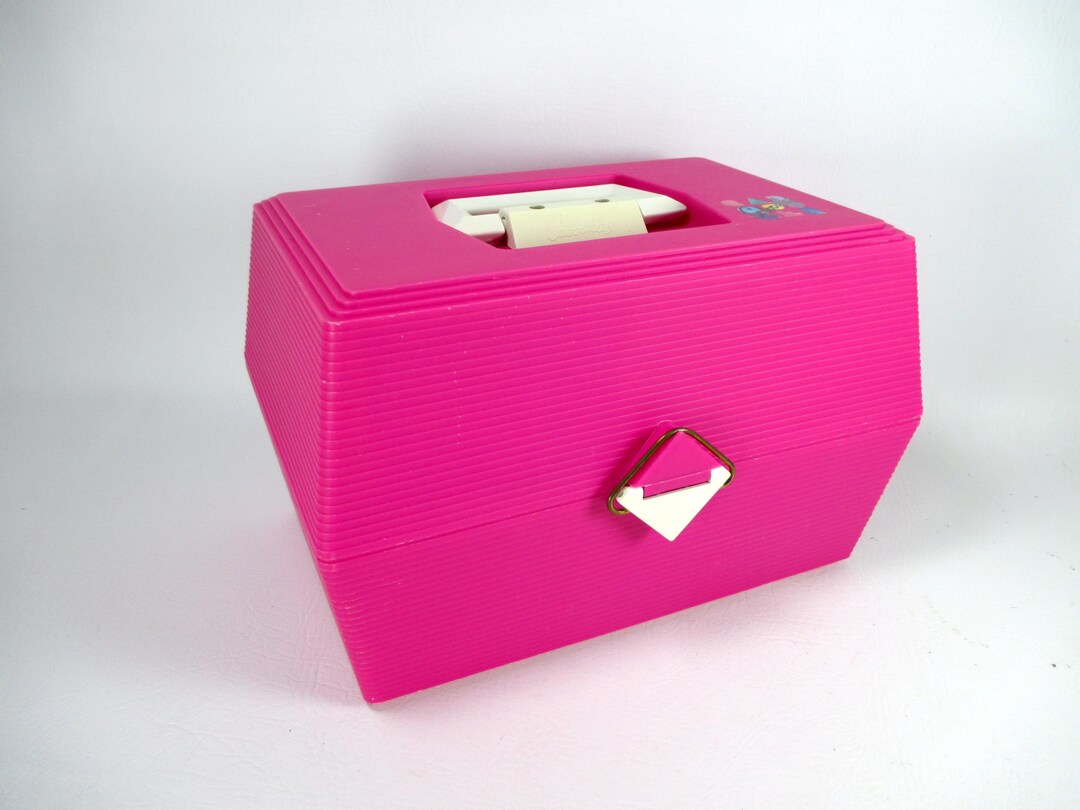 Vintage 1980s Hot Pink CABOODLES Makeup Case Large Top Handle Cosmetic ...