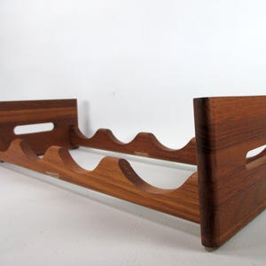 KALMAR Designs Teak Wood Wine Rack Mid Century Bottle Storage Vintage 4 ...