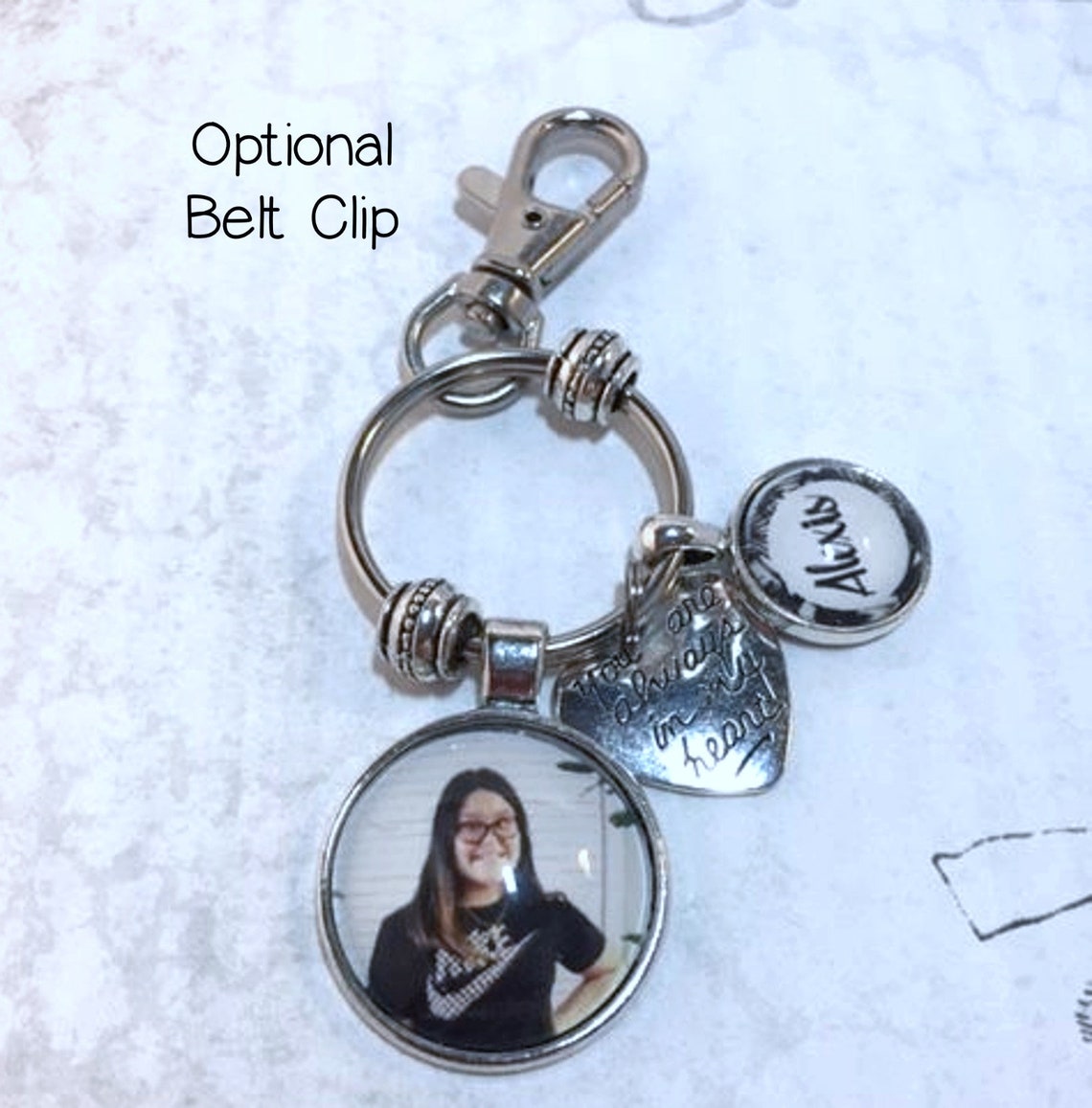 Photo Key Ring Custom Photo Key Ring for Fathers Mothers Gift - Etsy