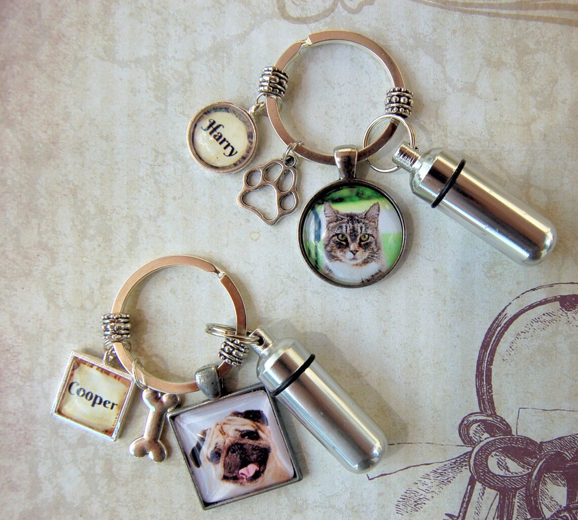 Pet Memorial Key Ring Pet Memorial Keychain With Custom Photo - Etsy