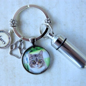 2 Pet Memorial Key Rings With Custom Photo and Cremation Urn - Etsy