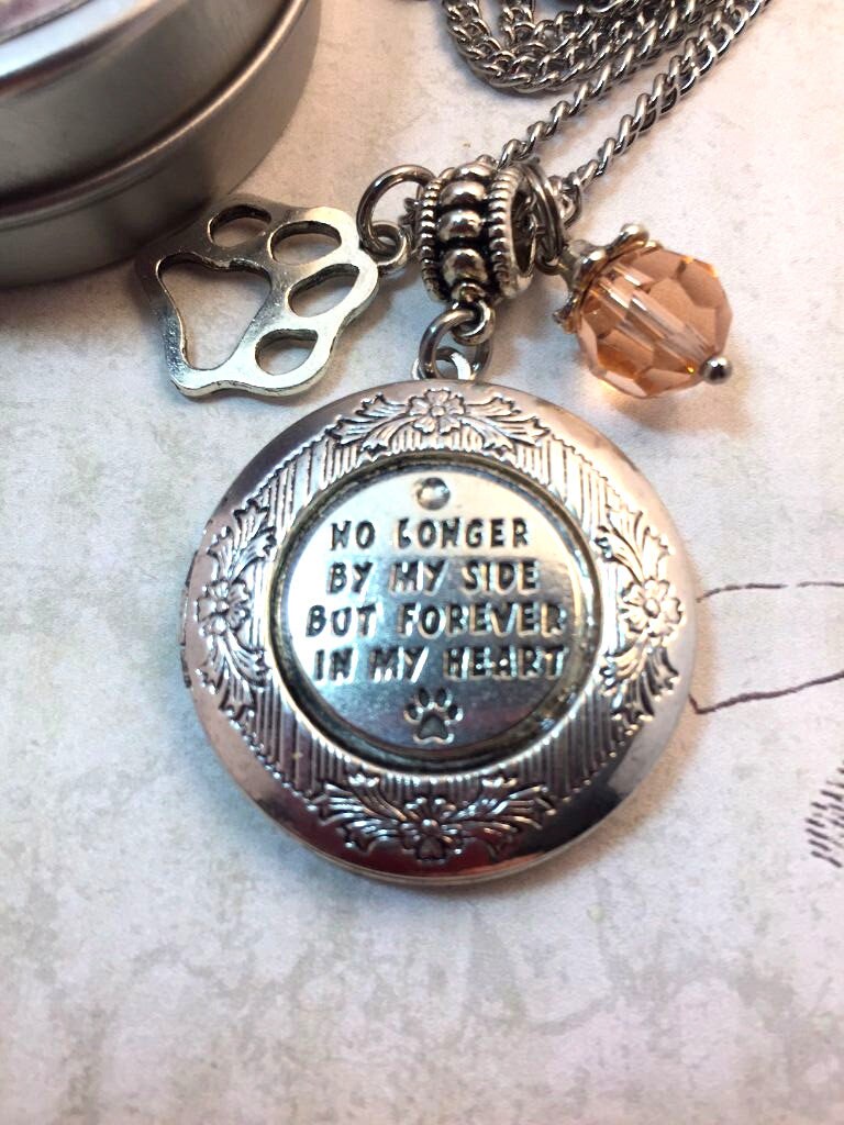 Pet Memorial Photo Locket Necklace With Birthstone Photo | Etsy