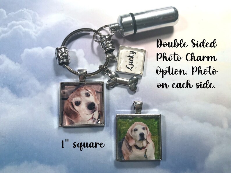 2 Pet Memorial Key Chains With Custom Photo and Cremation Urn - Etsy