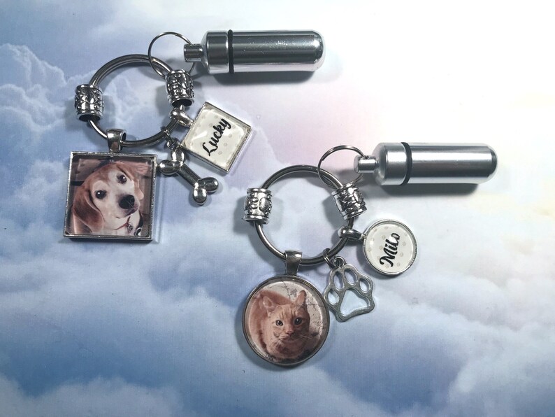 Pet Memorial Keychain Pet Cremation Keychain With Custom Photo - Etsy