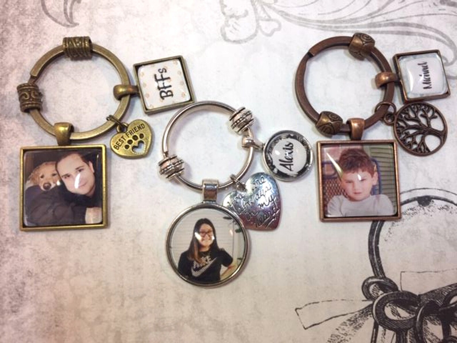 Photo Key Ring Custom Photo Key Ring for Fathers Mothers Gift | Etsy