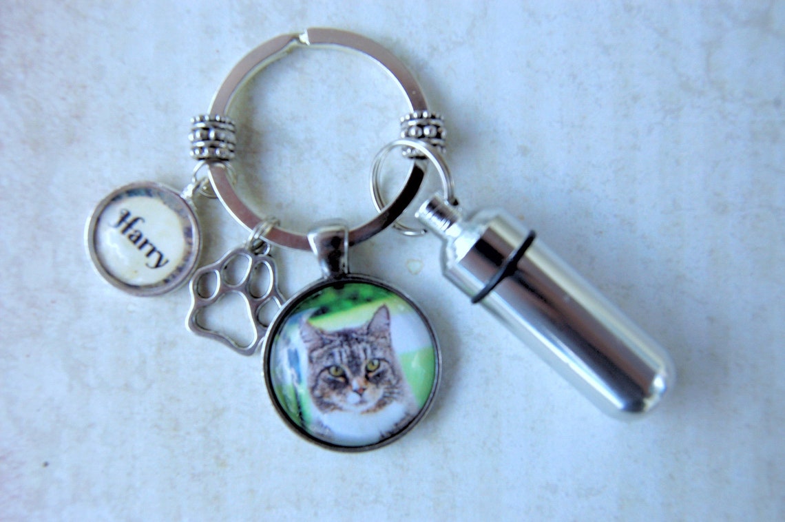 Pet Memorial Keychain Pet Cremation Keychain With Custom Photo - Etsy