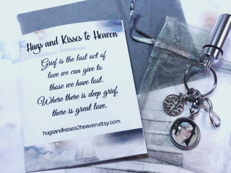 Cremation Key Ring With Custom Photo and Cremation Urn Loss of - Etsy