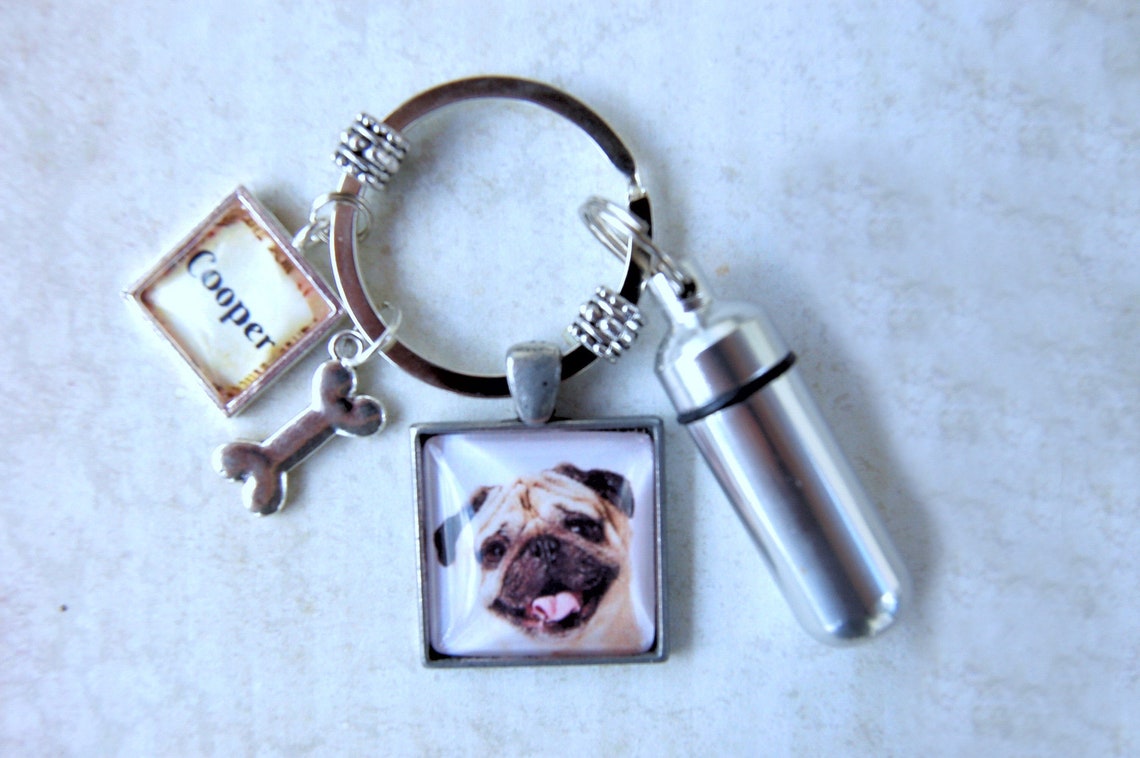 Pet Memorial Keychain Pet Cremation Keychain With Custom Photo - Etsy