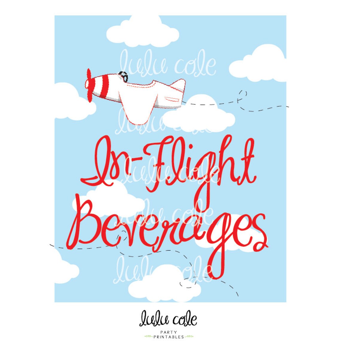 In-flight Beverages Party Printable Sign Plane Birthday - Etsy