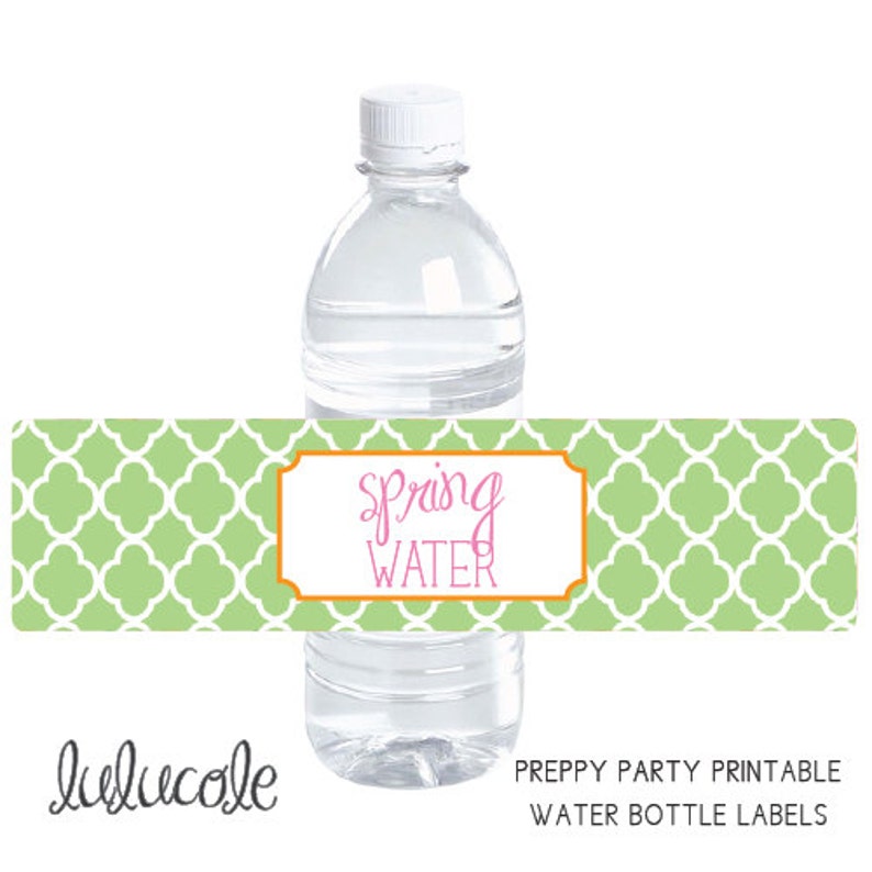 Spring Water Preppy Party Drink Labels Personalized | Etsy